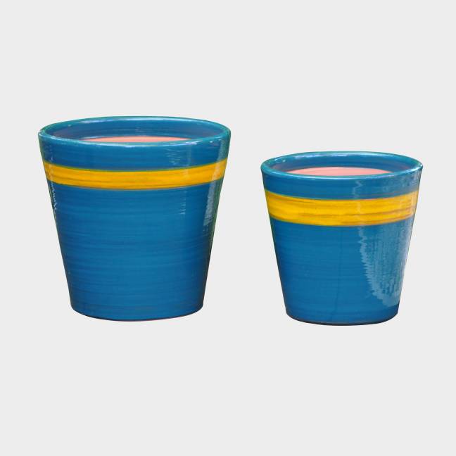 Vase droit Odyssée Bleu et Jaune - Fashion’s Pop
