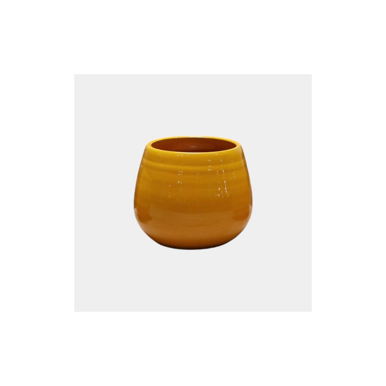Pot bas coupe ou vasque ronde Mélilo Jaune Bronze Ibiza Sunshine
